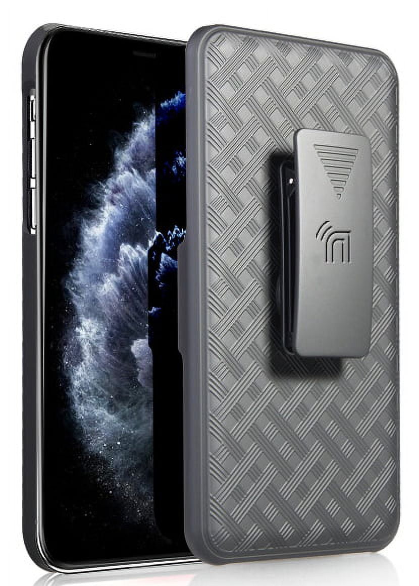 Case with Clip for iPhone 11 Pro Max, Nakedcellphone [Black Tread ...