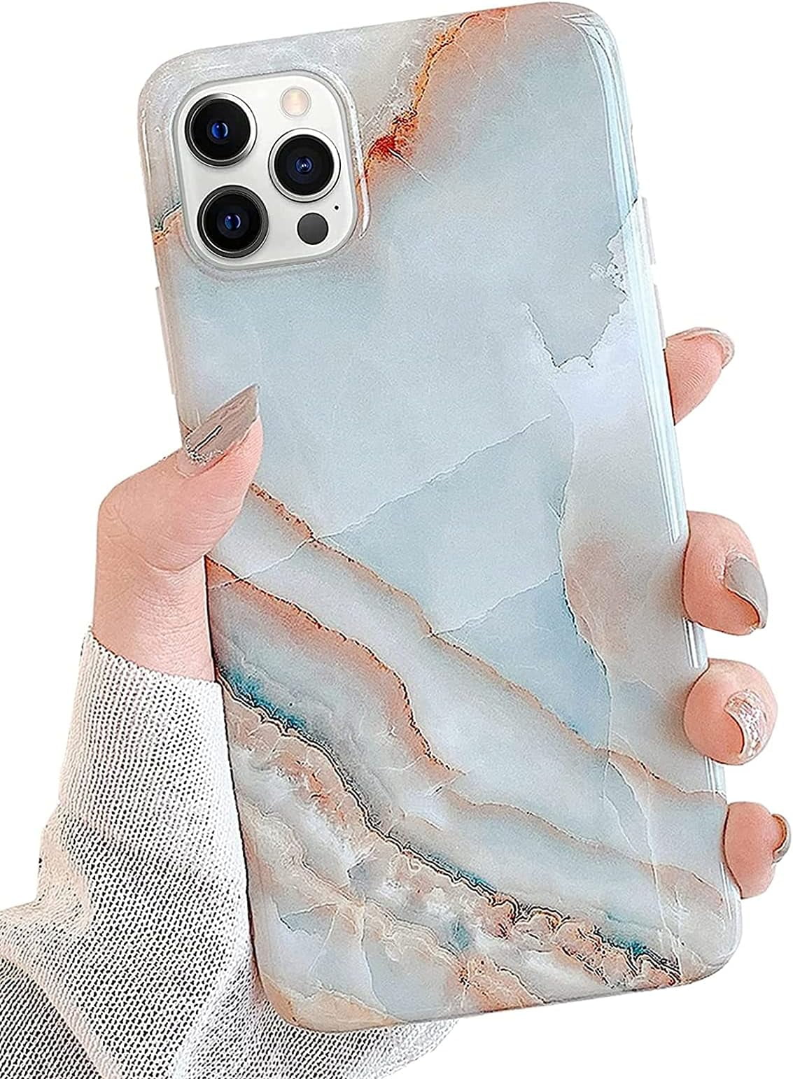 Case Compatiable with iPhone 13 Pro Max 6.7 inch,Unique Grey Marble ...