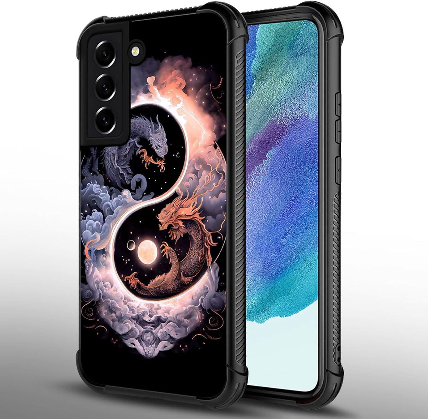 Case Compatible with Samsung Galaxy S22, Dragon Taiji Yin and Yang Back ...
