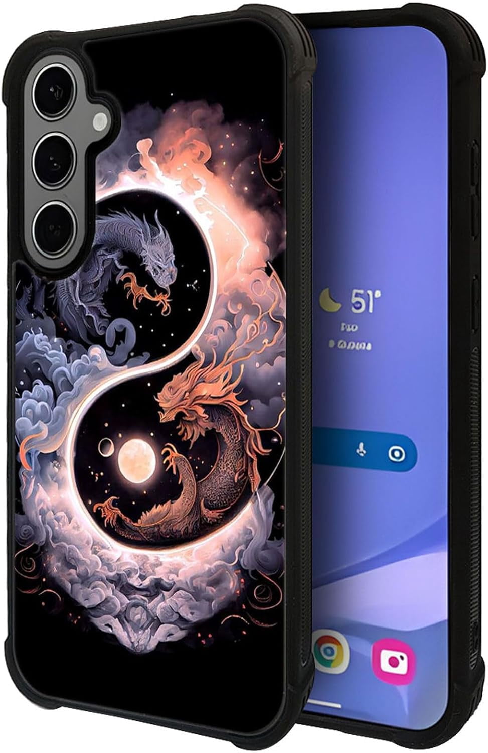 Case Compatible with Samsung Galaxy S24, Dragon Taiji Yin and Yang Back ...
