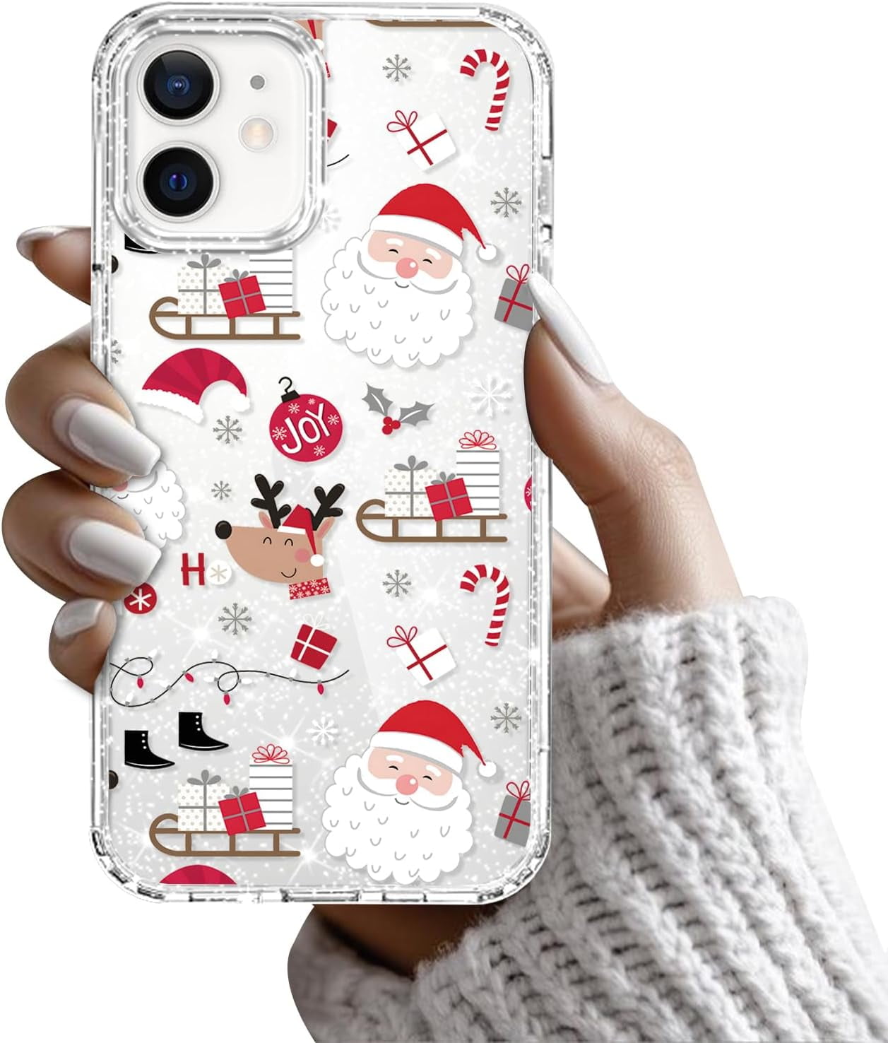 Case Compatible with for iPhone 12 6.1'', Cute Clear Glitter Bling ...