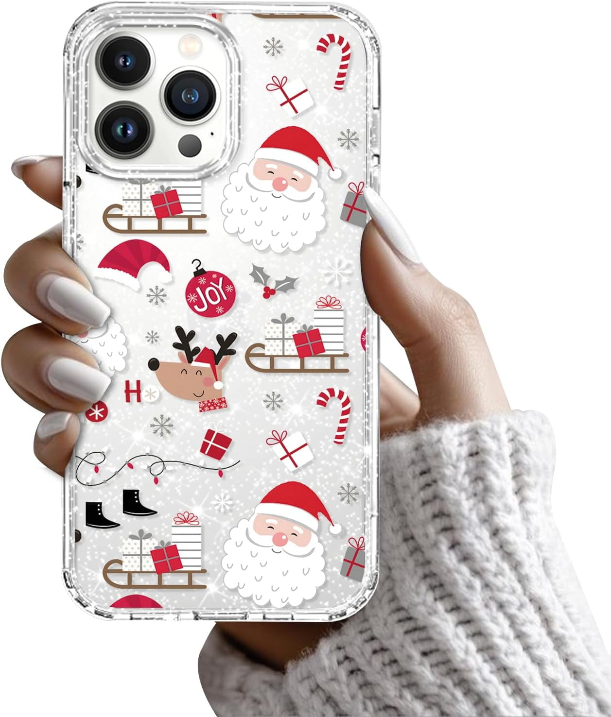 Case Compatible with for iPhone 13 Pro Max 6.7'', Cute Clear Glitter ...