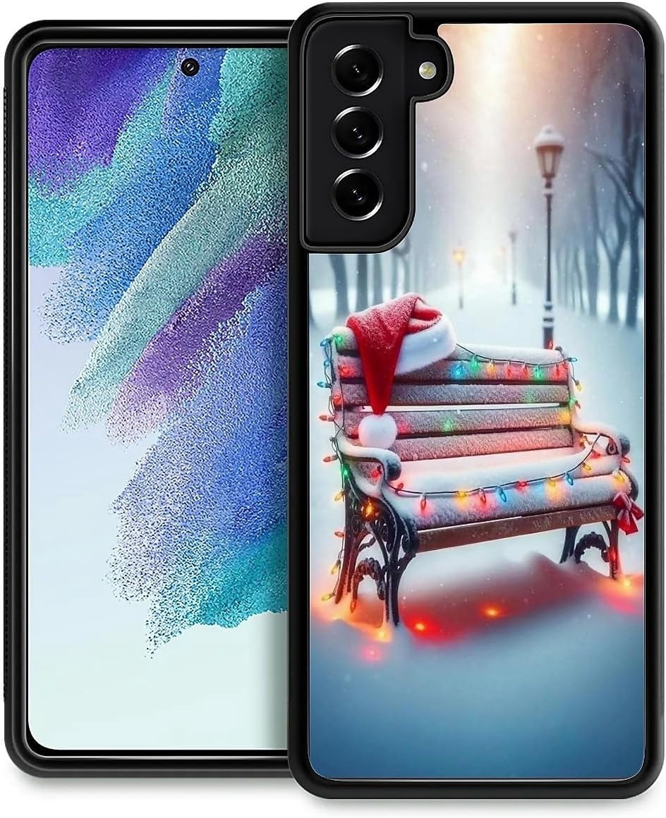 Case Compatible with Samsung Galaxy S21, Christmas Bench Anti-Drop ...