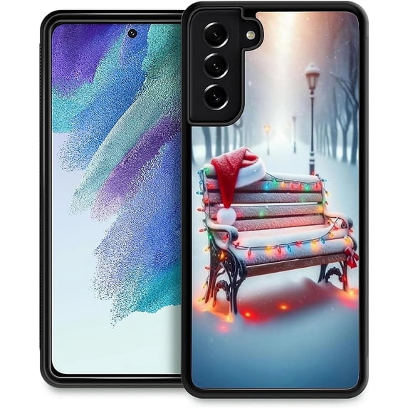 Case Compatible with Samsung Galaxy S21 FE, Christmas Bench Anti-Drop ...