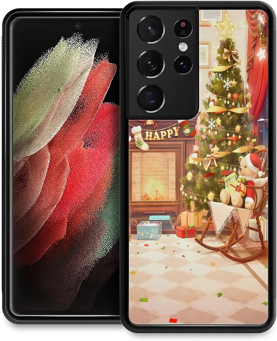 Case Compatible with Samsung Galaxy S21 Ultra, Christmas Bear Anti-Drop ...