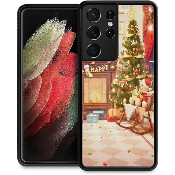 Case Compatible with Samsung Galaxy S21 Ultra, Christmas Bear Anti-Drop ...