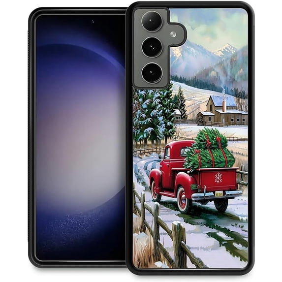 Case Compatible with Samsung Galaxy S24, Christmas Tree Car Anti-Drop ...