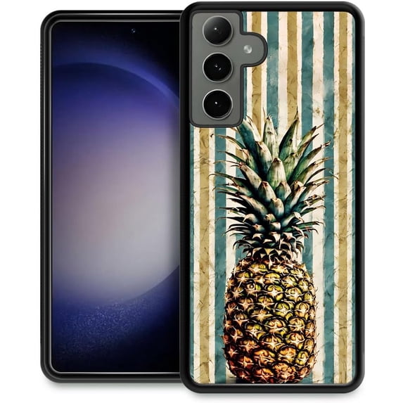 Case Compatible with Samsung Galaxy S24, Striped Pineapple Soft TPU ...