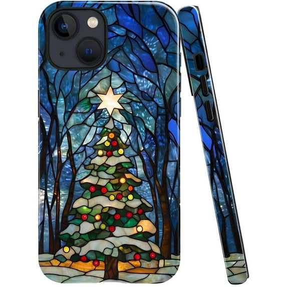 Case Compatible with iPhone 14,Glossy Hybrid 2-Layer Hard Shell ...