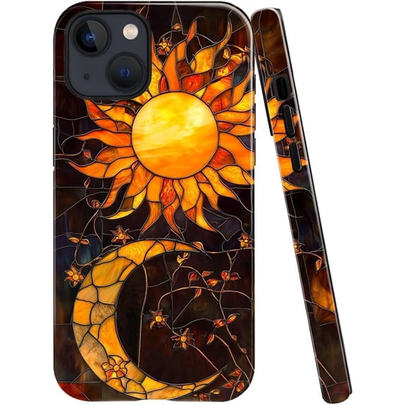 Case Compatible with iPhone 15 Plus, Glossy Durable Shock Protection Cover for Girl Women, Moon ...