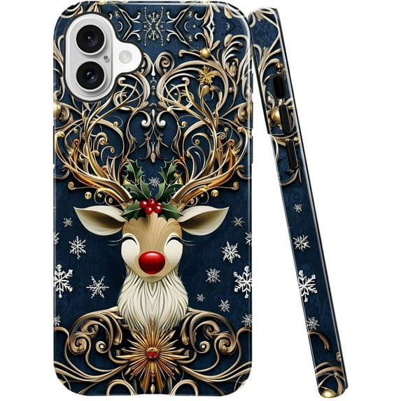 Case Compatible with iPhone 16 Plus,Glossy Hybrid 2-Layer Hard Shell ...