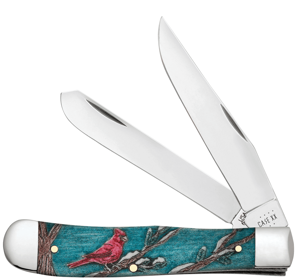 Case Trapper Cardinal Pocket Knife 3.27" Clip/Spey Tru-Sharp Mirror ...