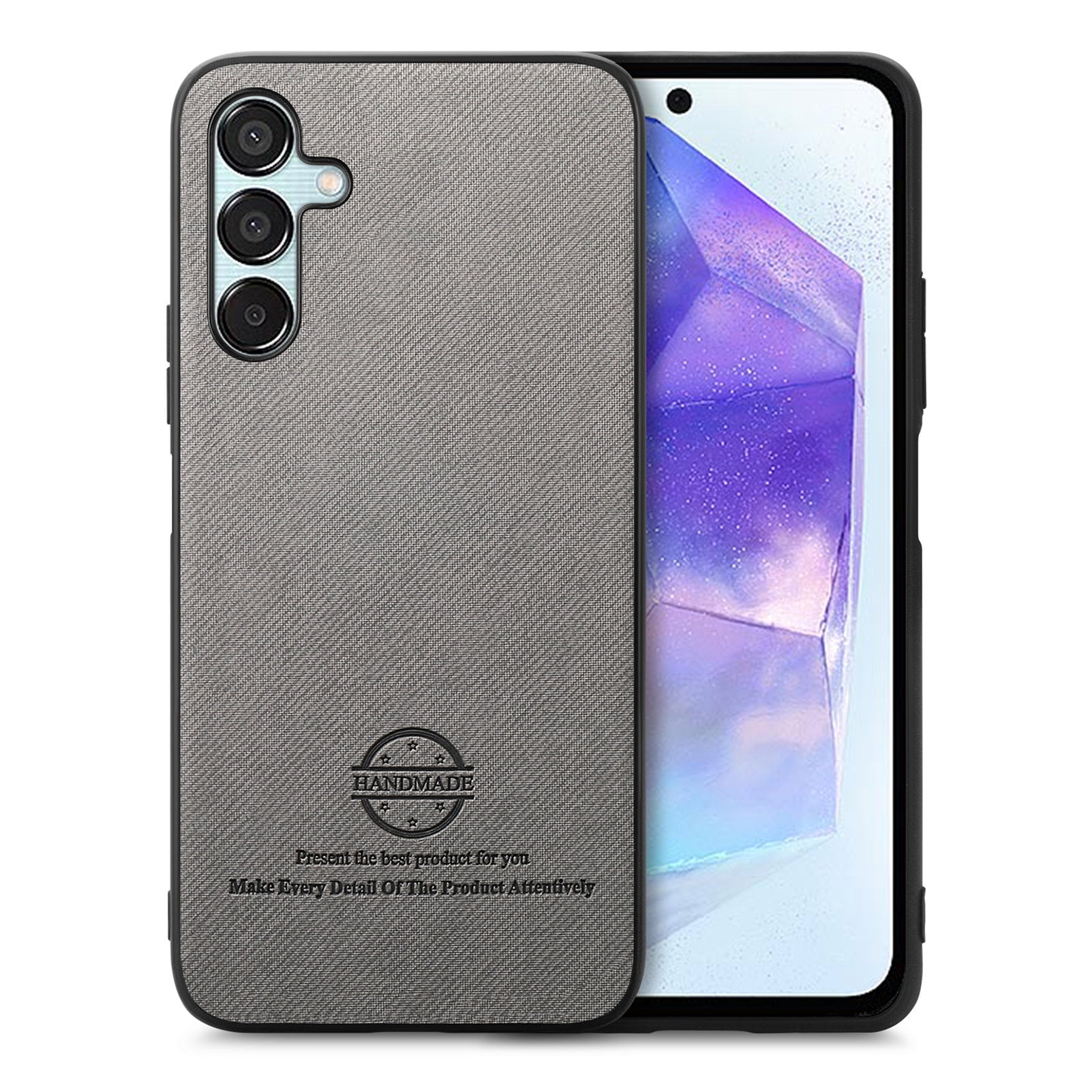 Case Designed for Samsung Galaxy A55, Fabric Texture Back +TPU Frame ...