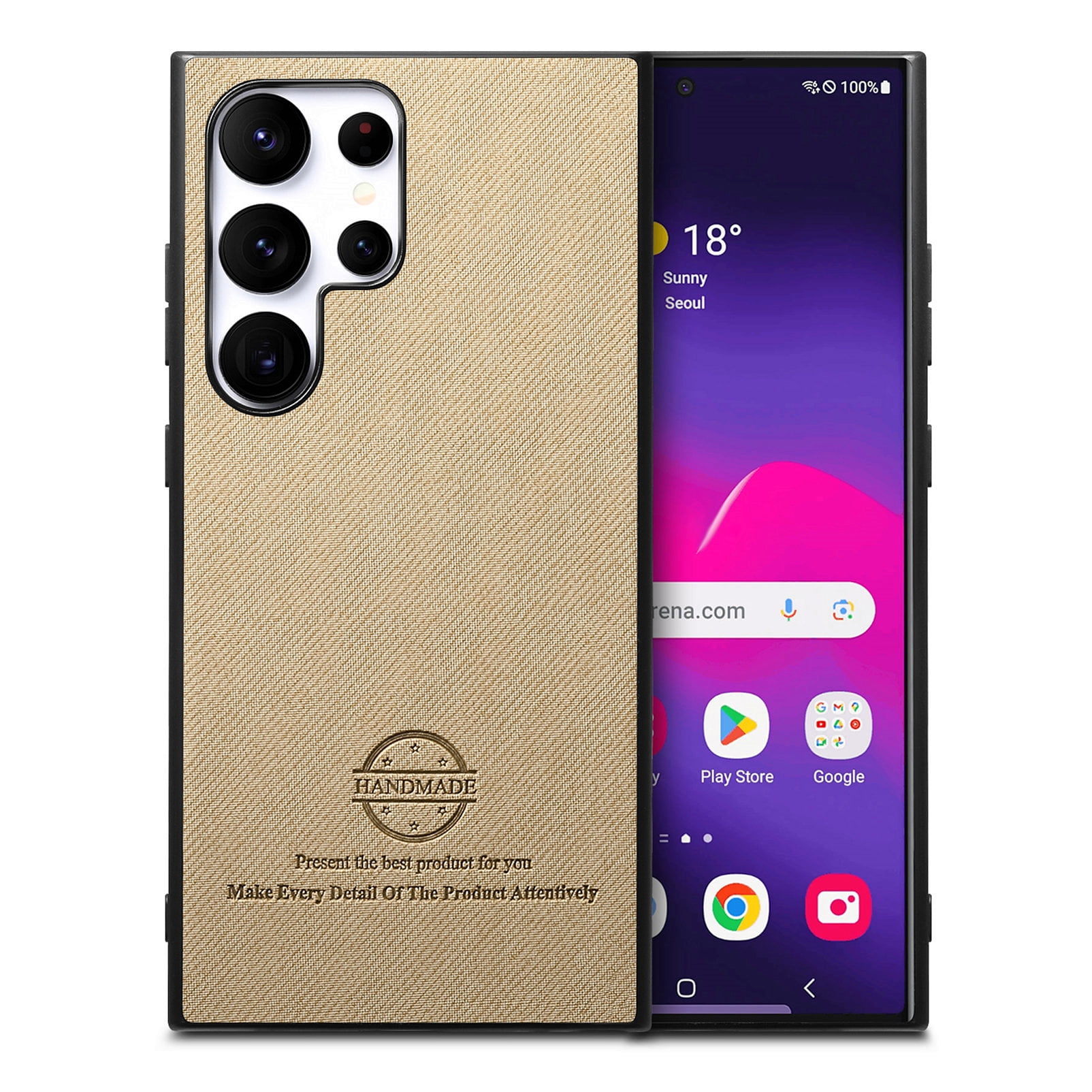 Case Designed for Samsung Galaxy S23 Ultra, Fabric Texture Back +TPU ...