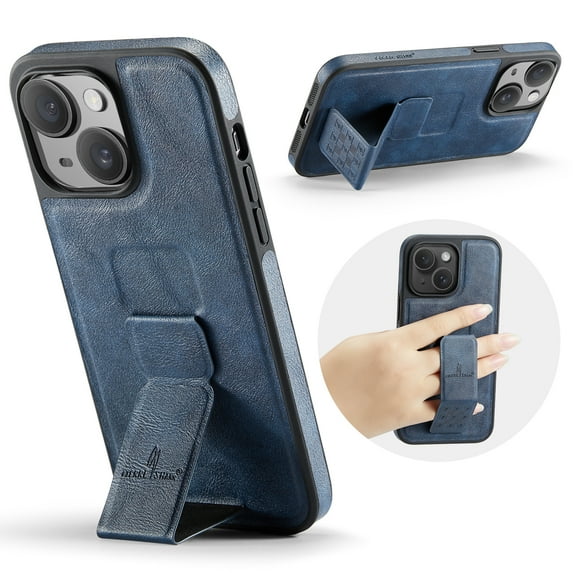 Case Designed for iPhone 13, Classic PU leather Kickstand & Hand Grip ...