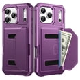 Case Designed for iPhone 16 Pro, Hybrid PU Leather + PC Protective ...