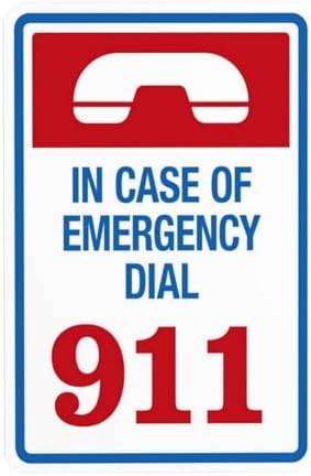 In Case Of Emergency Dial Warning Sign, Pool Security Metal Signs for ...