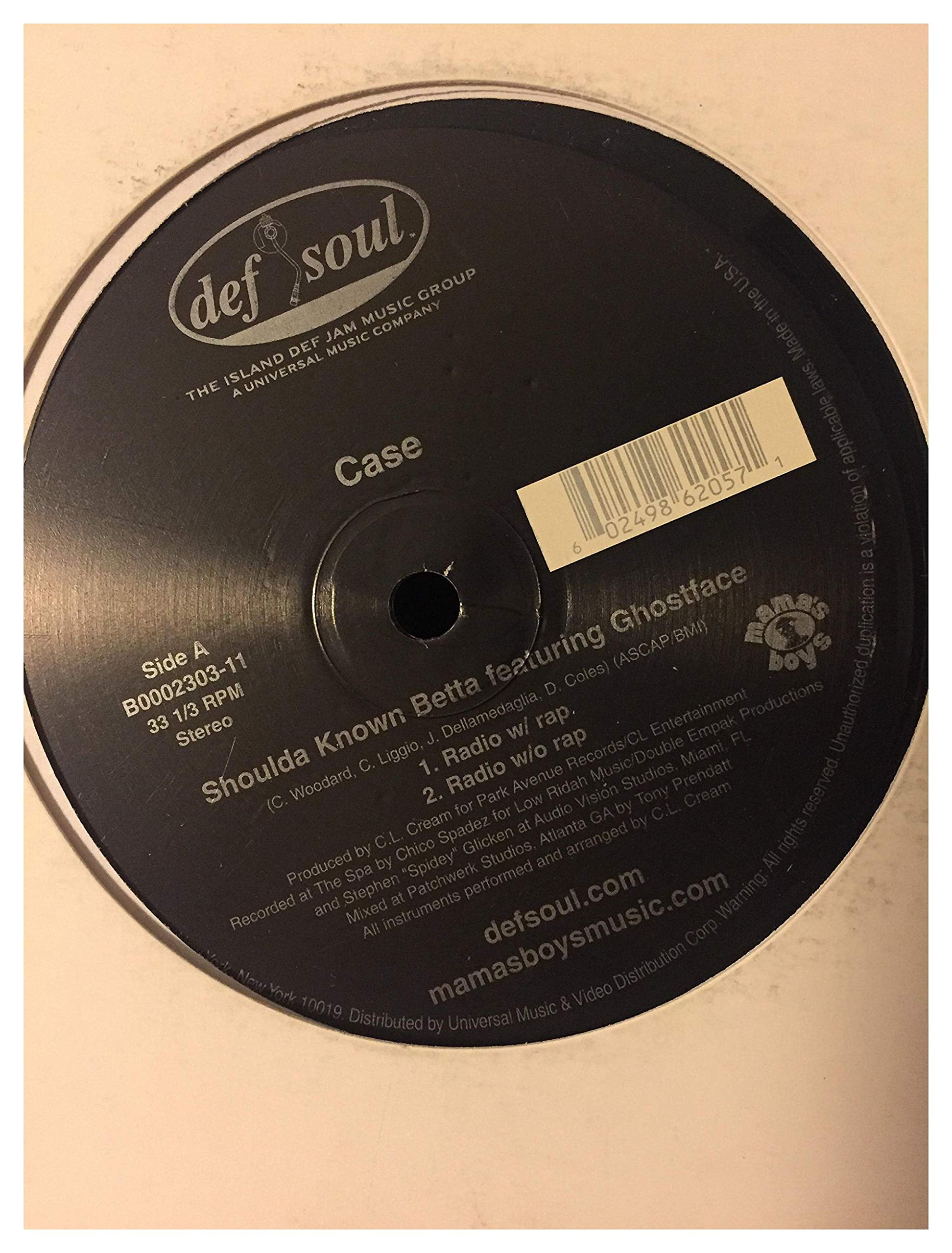 Case Feat. Ghostface Case Feat. Ghostface: Shoulda Know Betta (Vinyl ...