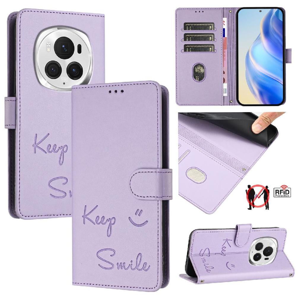 Case For Honor Magic 6 Pro PU Leather RFID Blocking FLIP COVER Card ...