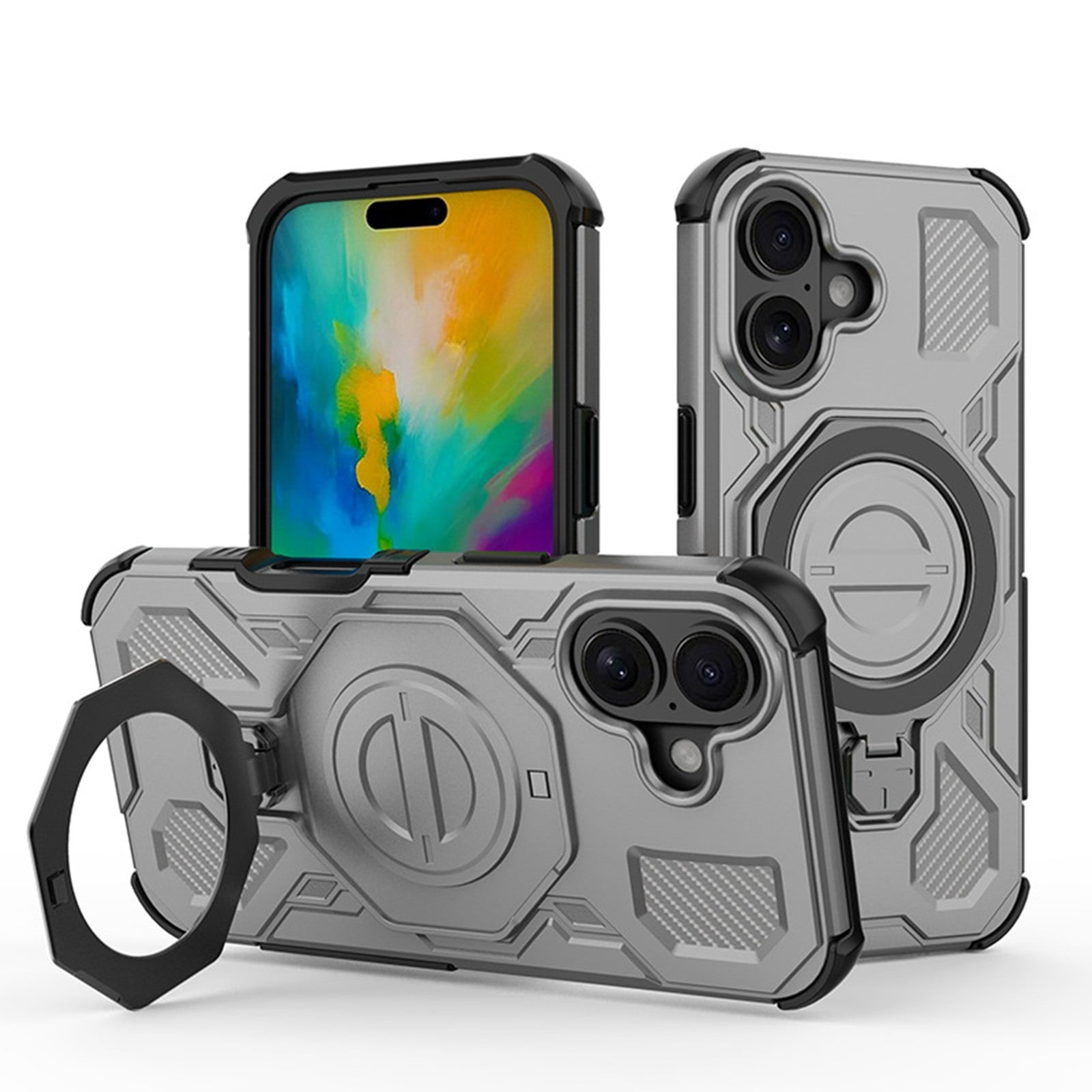 Case For IPhone 16 Pro Max/16 Pro/16, 360 Degree Rotating Metal Bracket ...