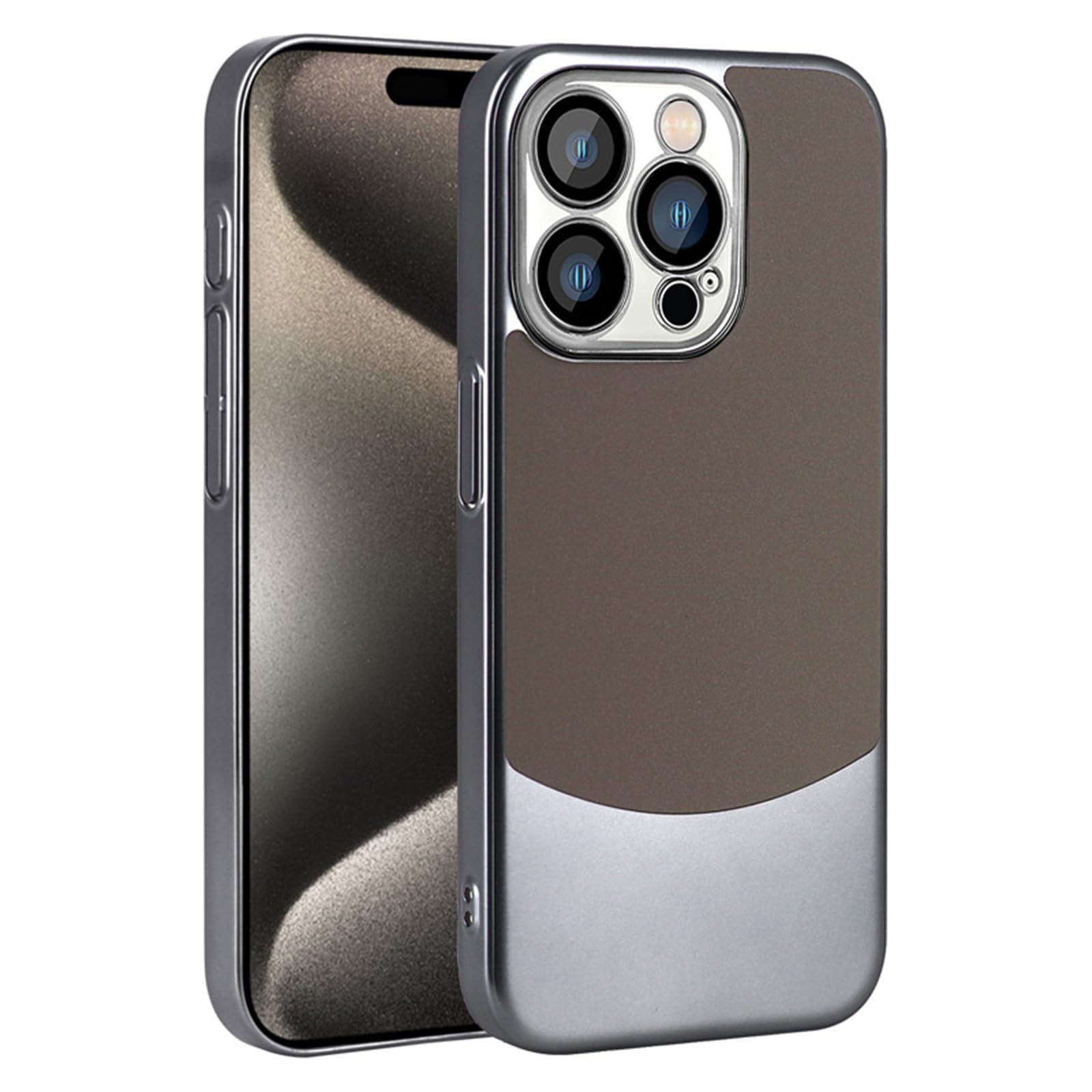 Case For IPhone 16 Pro Max/16 Pro/16, Metall Leather Patchwork Ultra -Thin Case Lens Film Phone ...