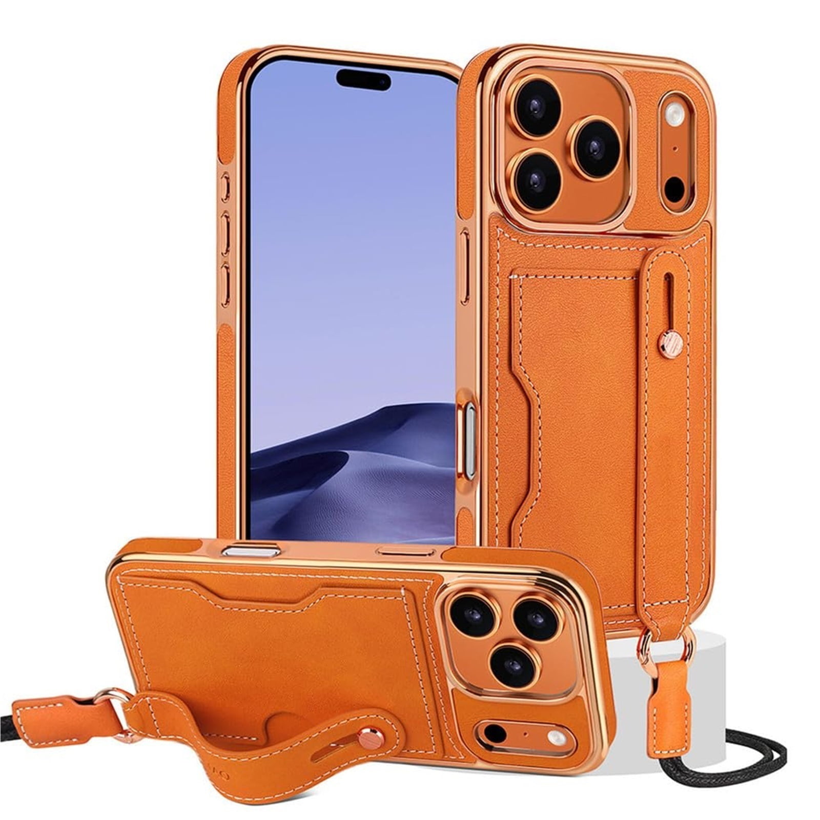 Case For IPhone 17 Pro Max/17 Pro/17 Air/17, PU Leather Shell With Anti ...