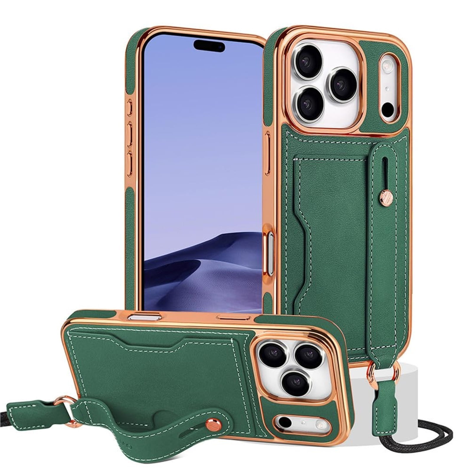 Case For IPhone 17 Pro Max/17 Pro/17 Air/17, PU Leather Shell With Anti ...