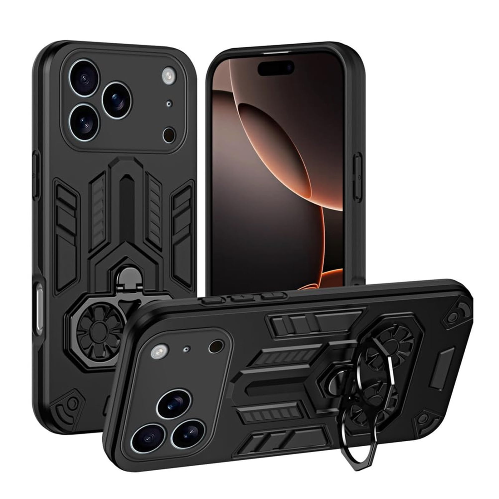 Case For IPhone 17 Pro Max/17 Pro/17 Air/17, Ring Rotating Stand Cover ...
