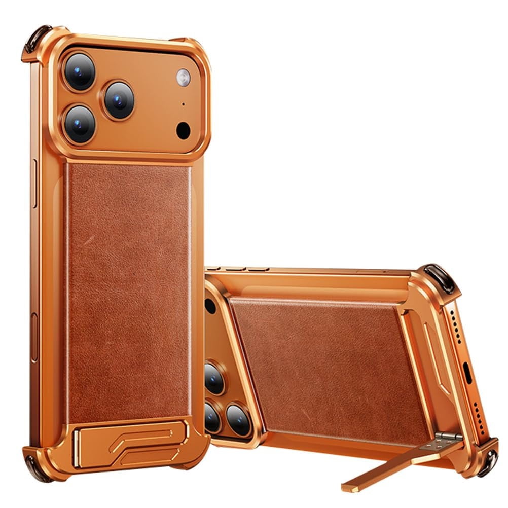 Case For IPhone 17 Pro Max/17 Pro, Metal Frameless Case Magnetic Stand ...