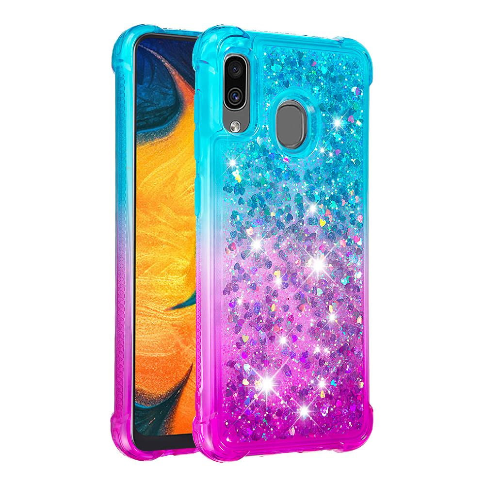 Case for Samsung Galaxy A20/A30 Funny Bling Shiny Crystal Liquid ...