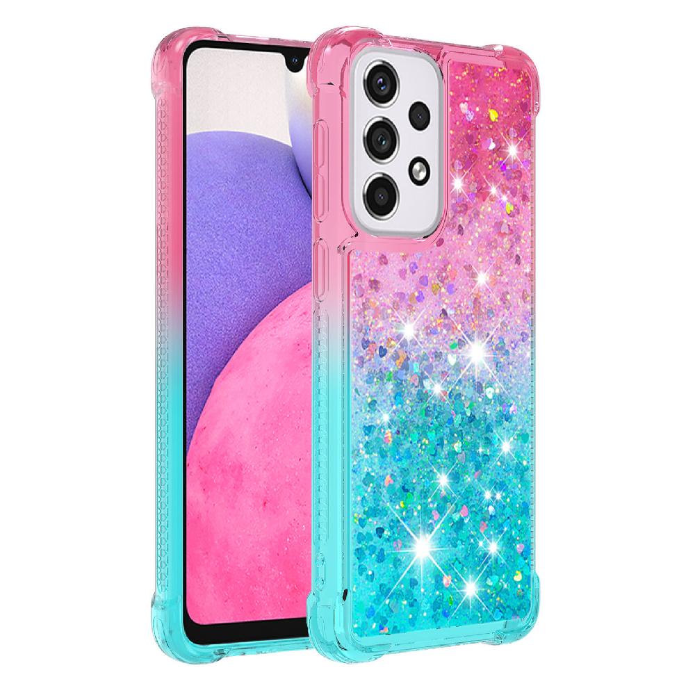 Case For Samsung Galaxy A25 5G Flowing Sparkle Moving Cover Clear Bumper Funny Bling Shiny ...