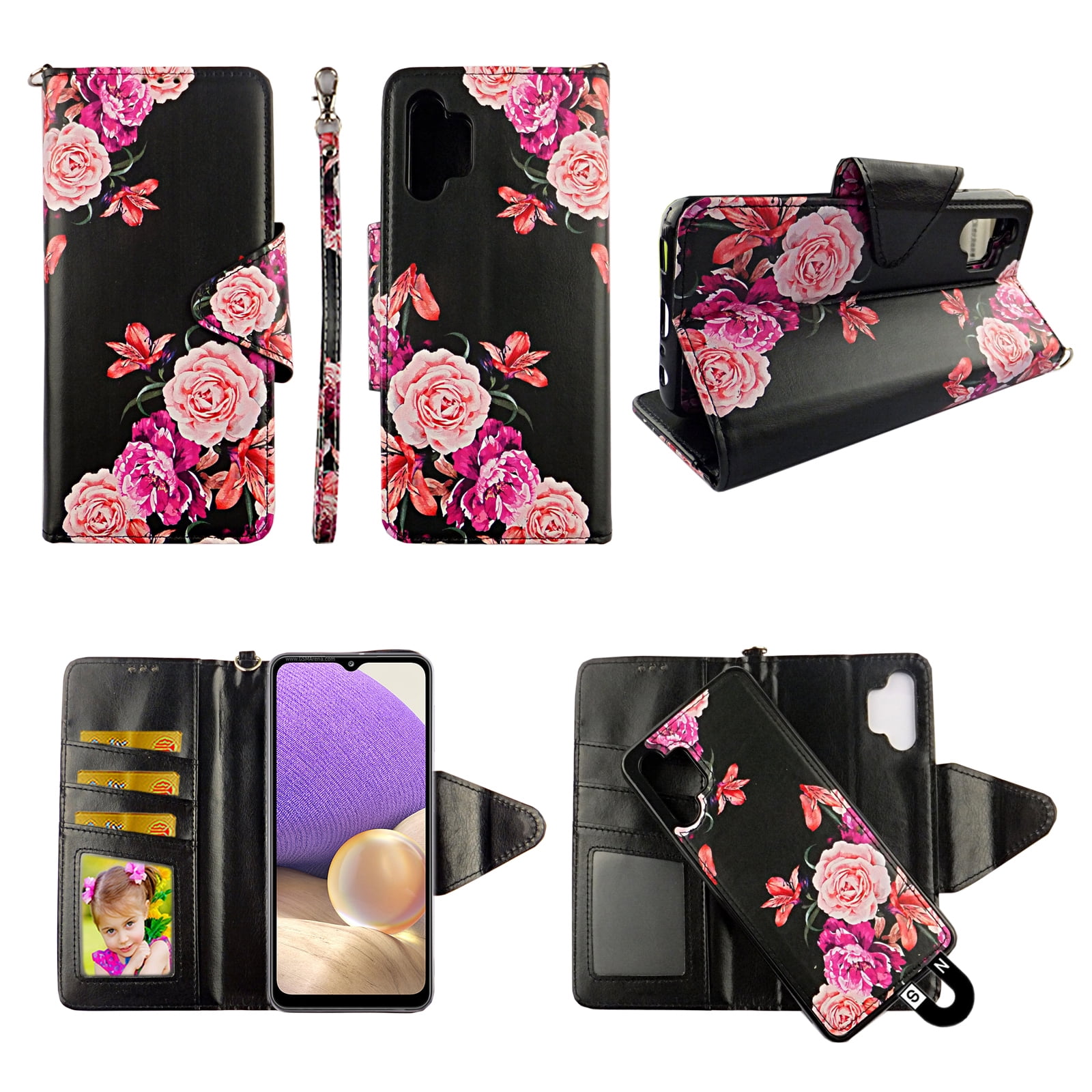 Case For Samsung Galaxy A32 5G Detachable Magnetic Wallet Pu Leather ...