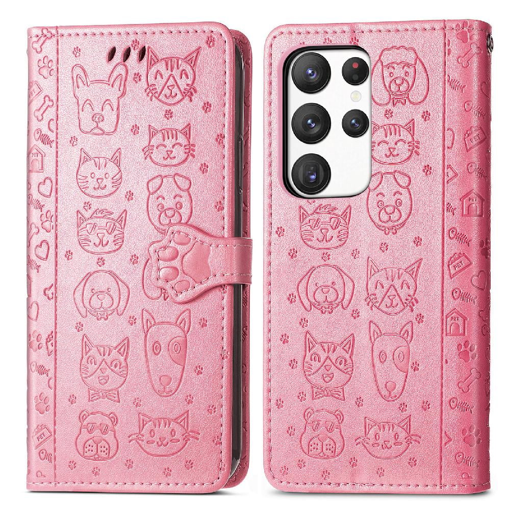 Case for Samsung Galaxy S23 Ultra Flip Cover Shockproof Cartoon Animals ...