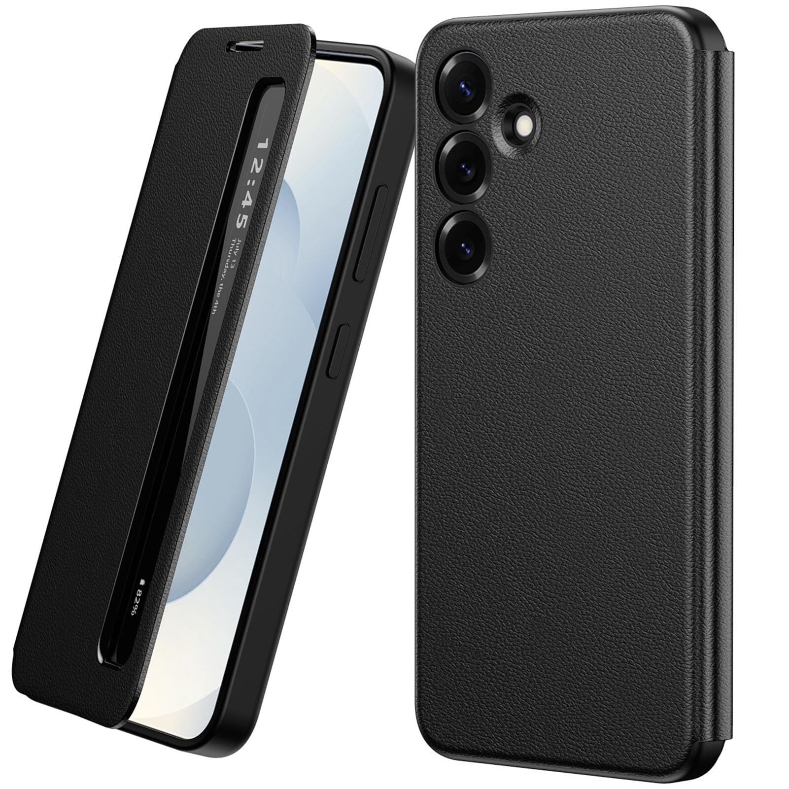 Case For Samsung Galaxy S26 Ultra/S26 Plus/S26, Smart Wake Leather Side Window Cover Camera ...