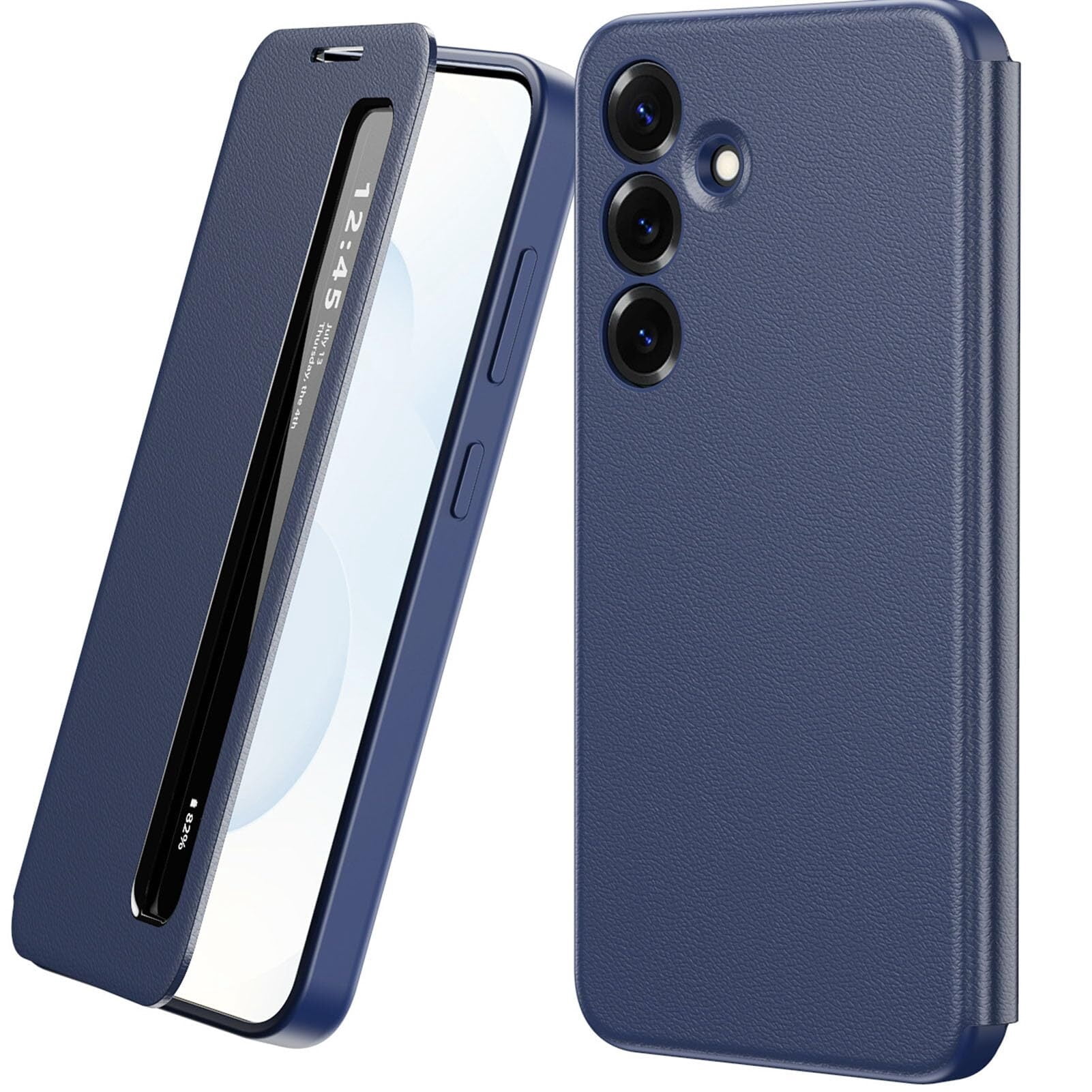 Case For Samsung Galaxy S26 Ultra/S26 Plus/S26, Smart Wake Leather Side Window Cover Camera ...