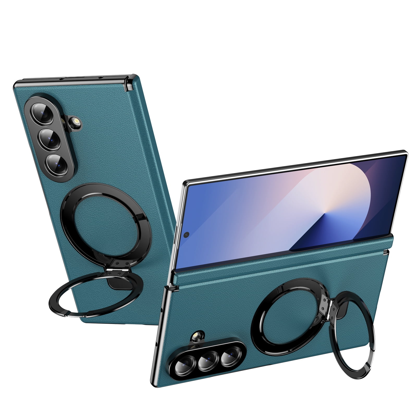 Case For Samsung Z Fold 3/Fold 4/Fold 5/Fold 6 Wireless charging supported leather + PC material ...