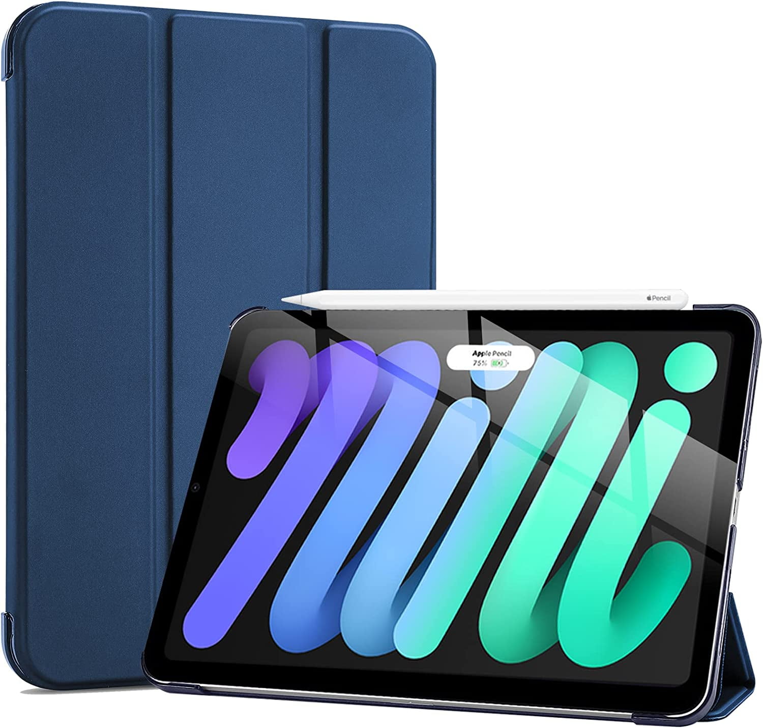 Case For iPad Mini 6 Case 6th Generation Stand Folio Mini Cover - Blue ...