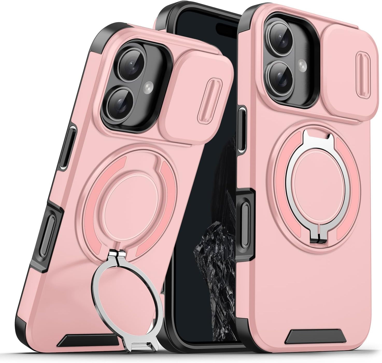 Case for Galaxy A05,Military Grade [Built-in Kickstand] Magnetic Rotate Ring Holder Heavy Duty ...