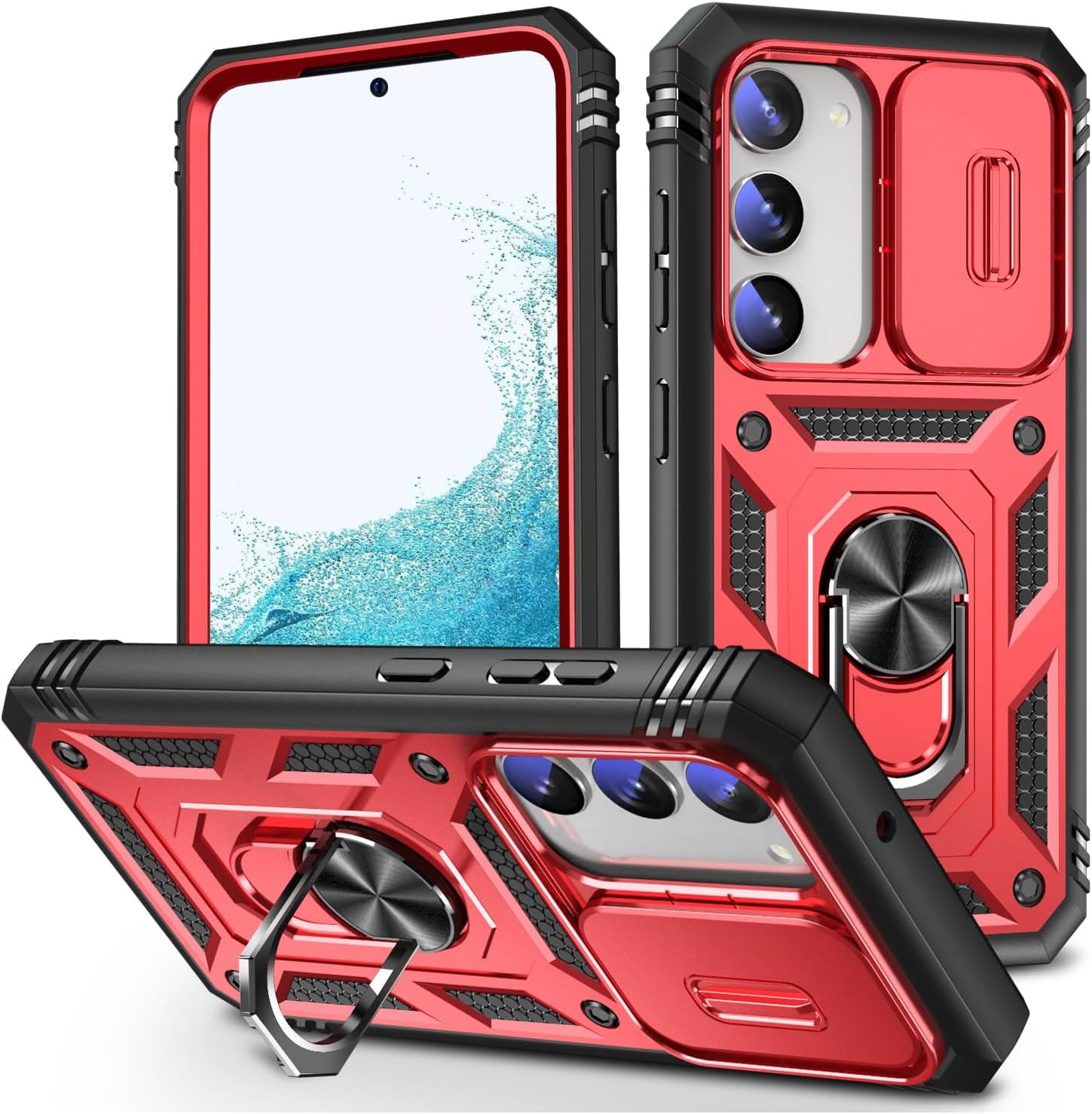 Case for Galaxy A16 5G,Military Grade Magnetic Protection [Built-in Kickstand] Metal Ring Car ...