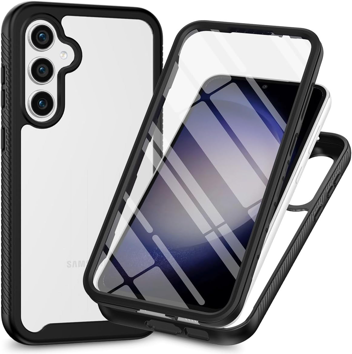 Case for Galaxy A25 5G,Slim Full-Body Rugged Stylish Protective Clear Back Hybrid 3-in-1 Case ...