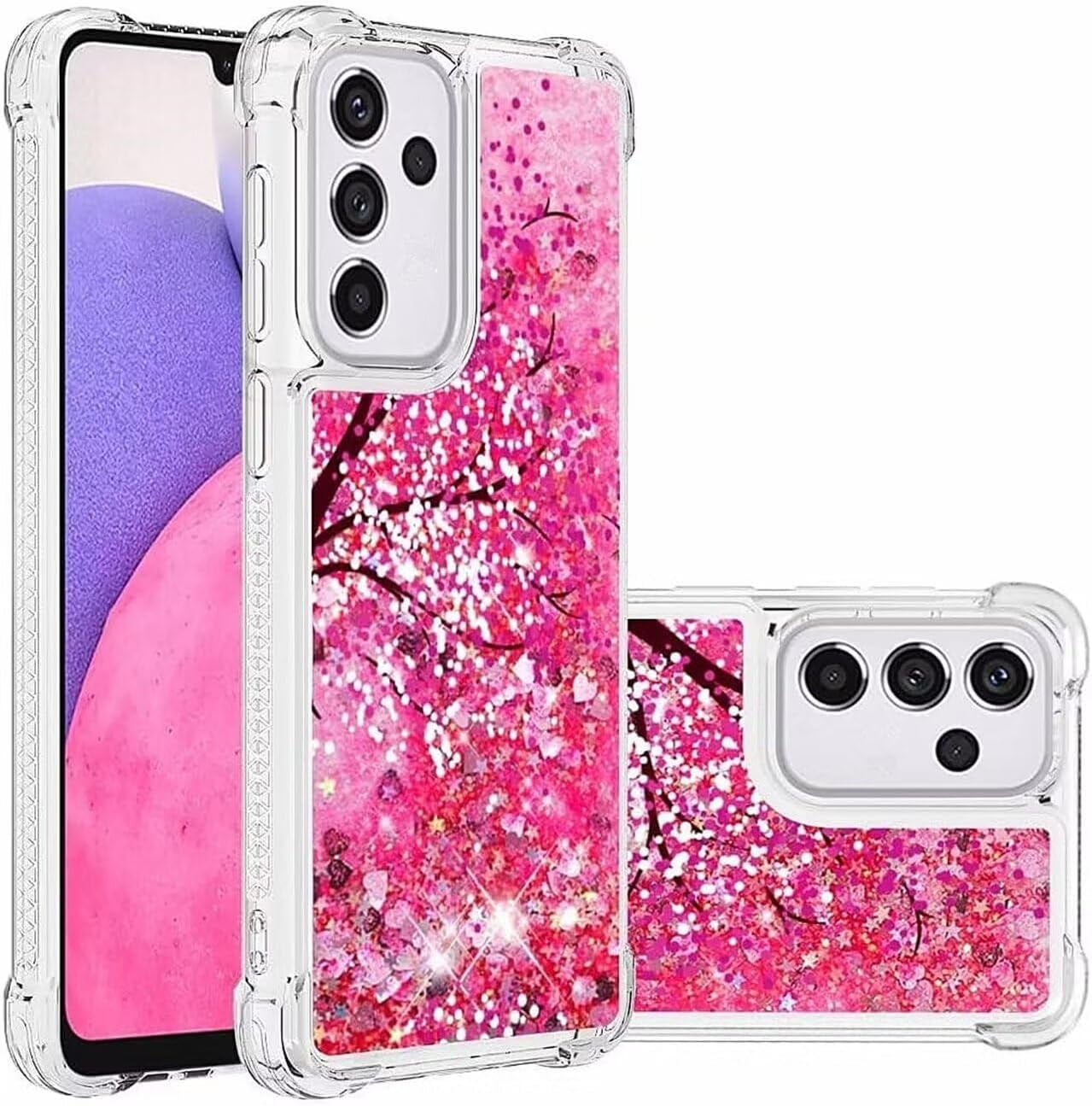 Case for Galaxy A36 5G,Flowing Bling Liquid Hearts Sparkle Moving ...