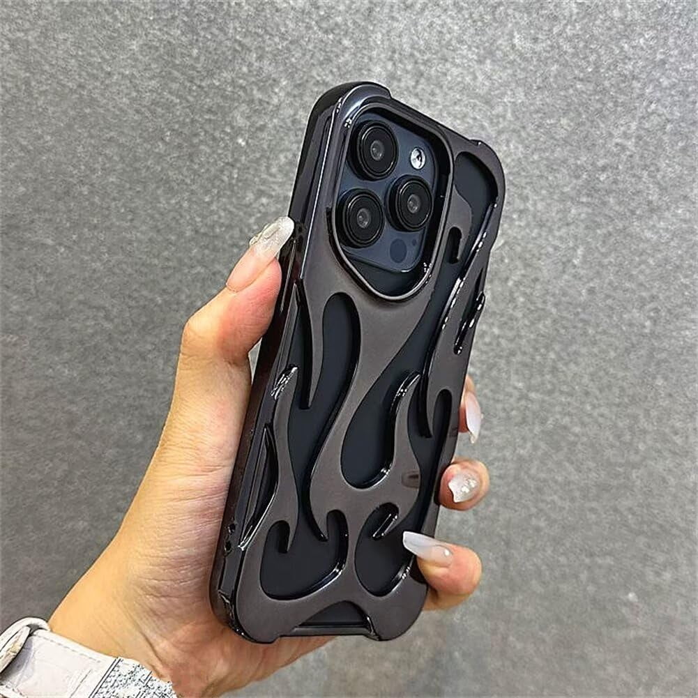 Case for Galaxy A54 5G,Luxury Electroplate Glossy Flame Shape Hollow ...