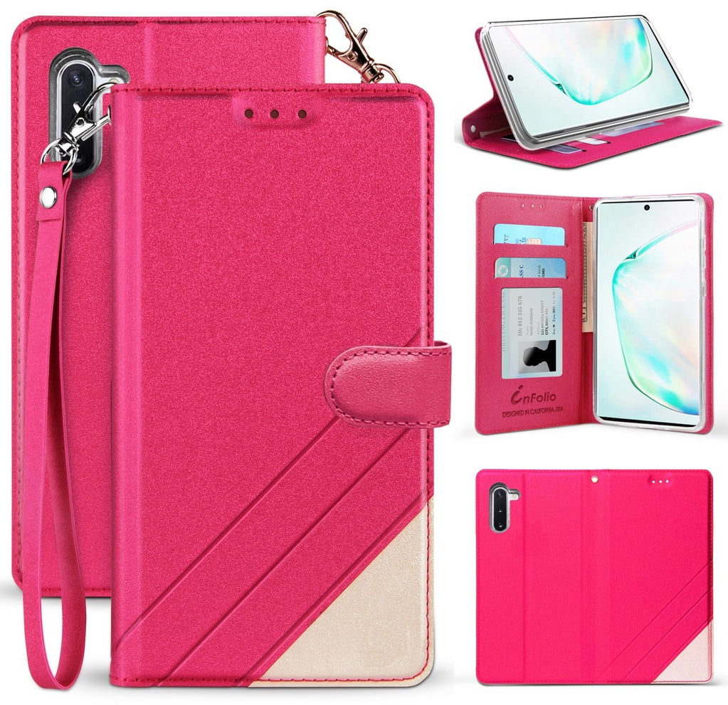 Case for Galaxy Note 10, [Pink] Infolio Wallet Credit Card Slot ID ...