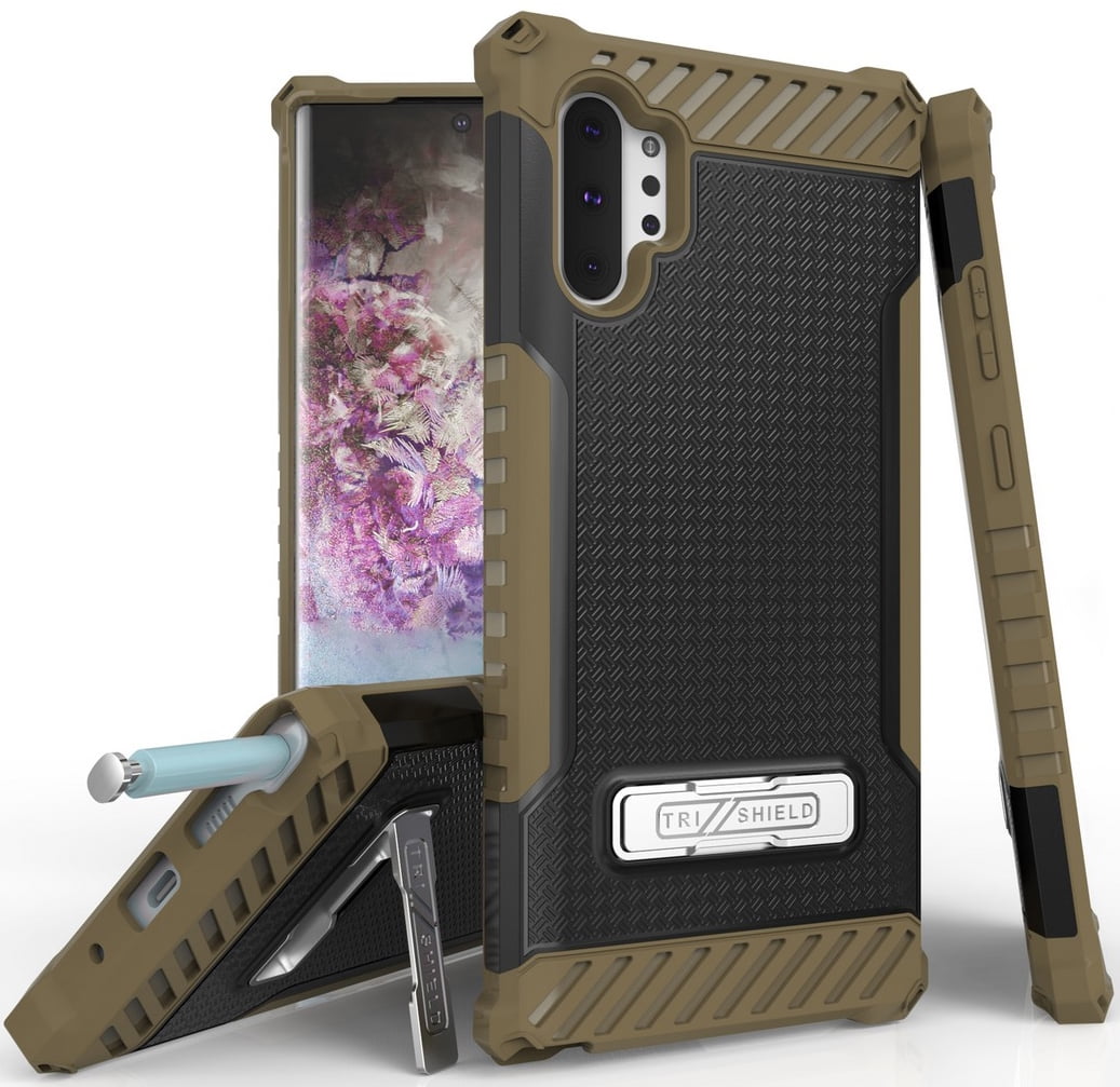 Case for Galaxy Note 10 Plus, Brown Tri-Shield [Military Grade] Rugged ...
