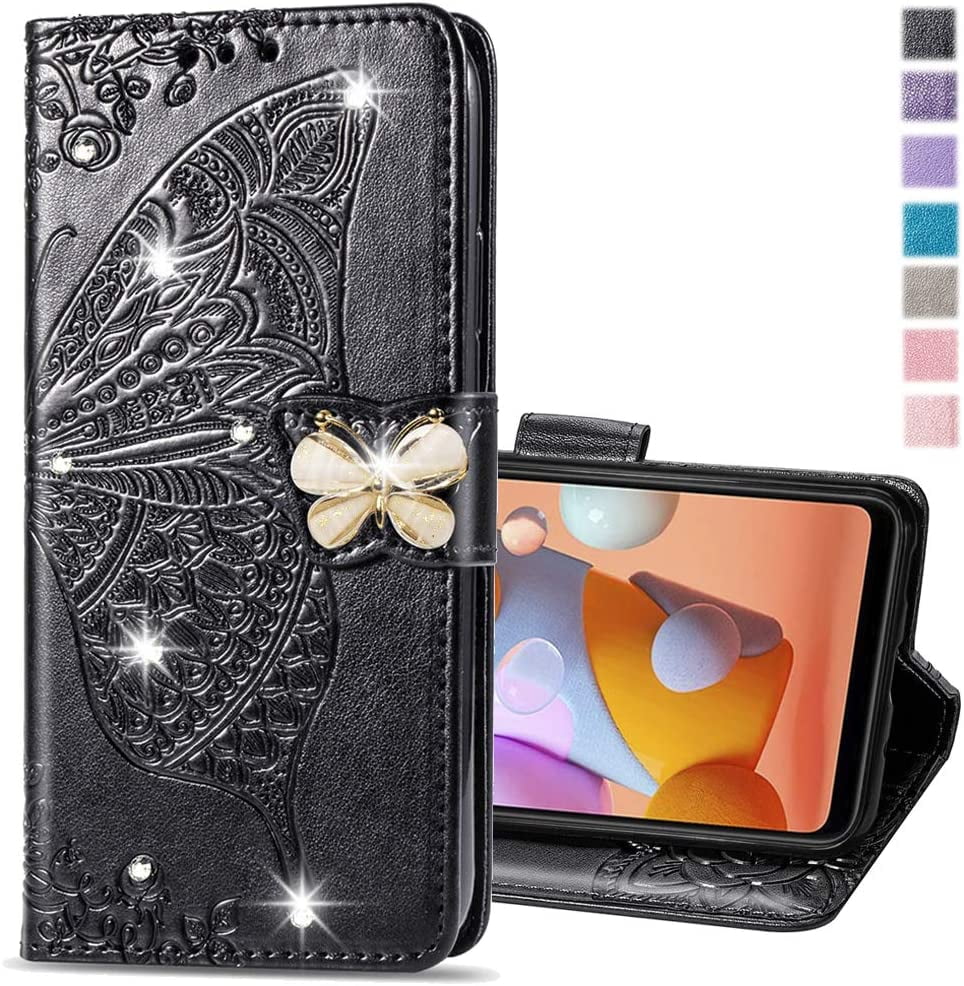 Case for Galaxy S21 Plus Case Glitter Bling with Card Holder and Stand Leather Flip Wallet ...