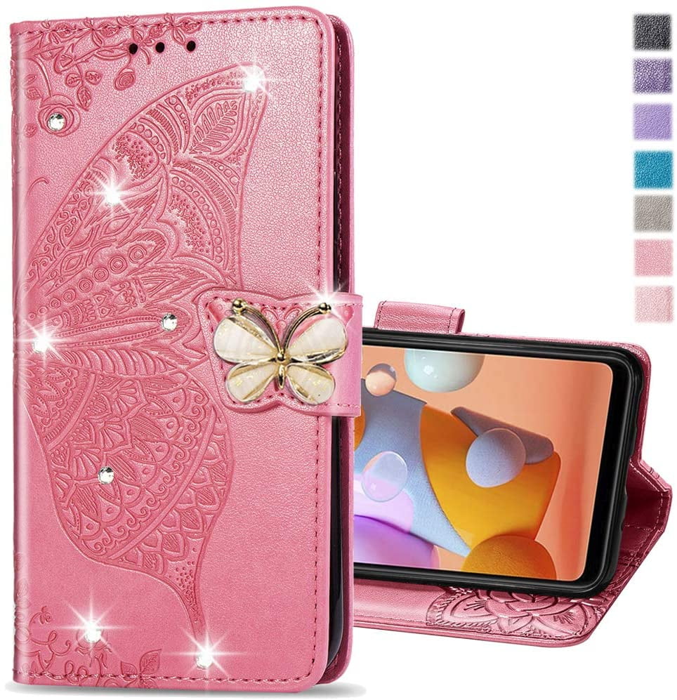 Case for Galaxy S21 Plus Case Glitter Bling with Card Holder and Stand Leather Flip Wallet ...