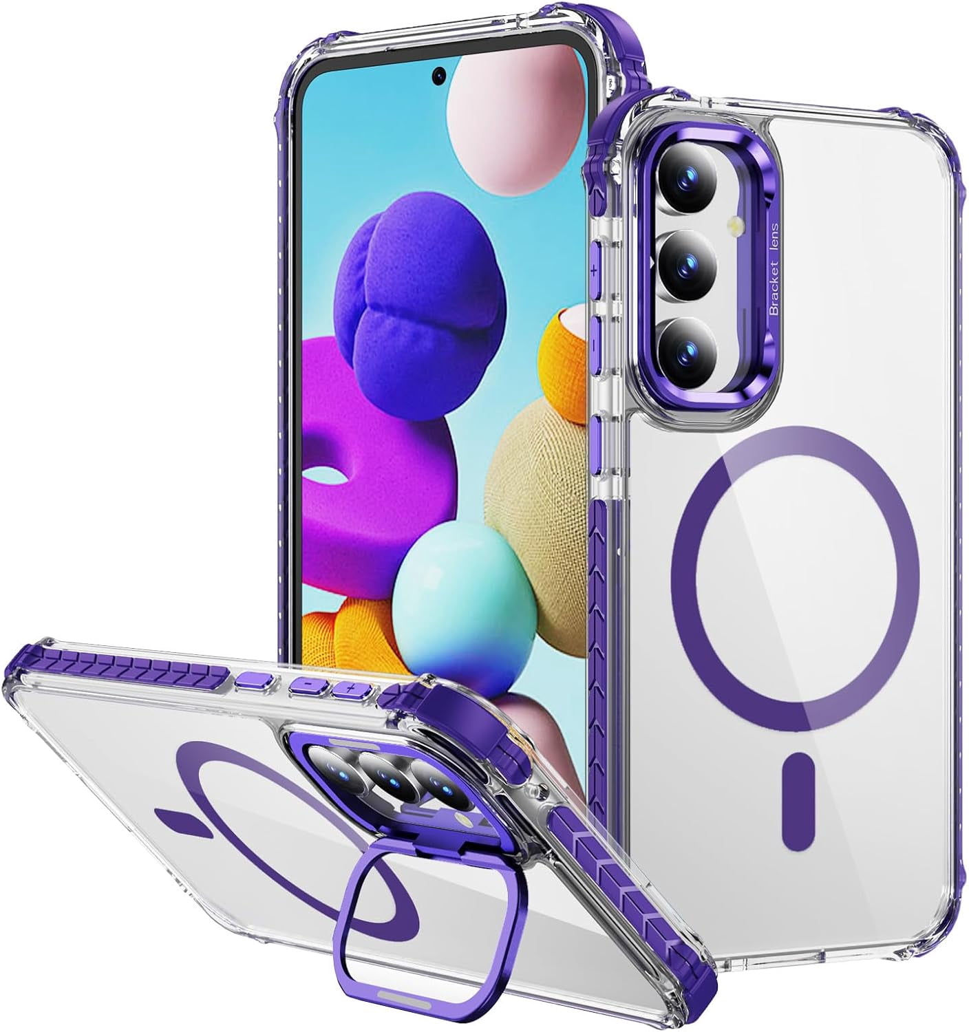 Case for Galaxy S23,Military Grade Drop Clear Rainbow Built-in Lens ...