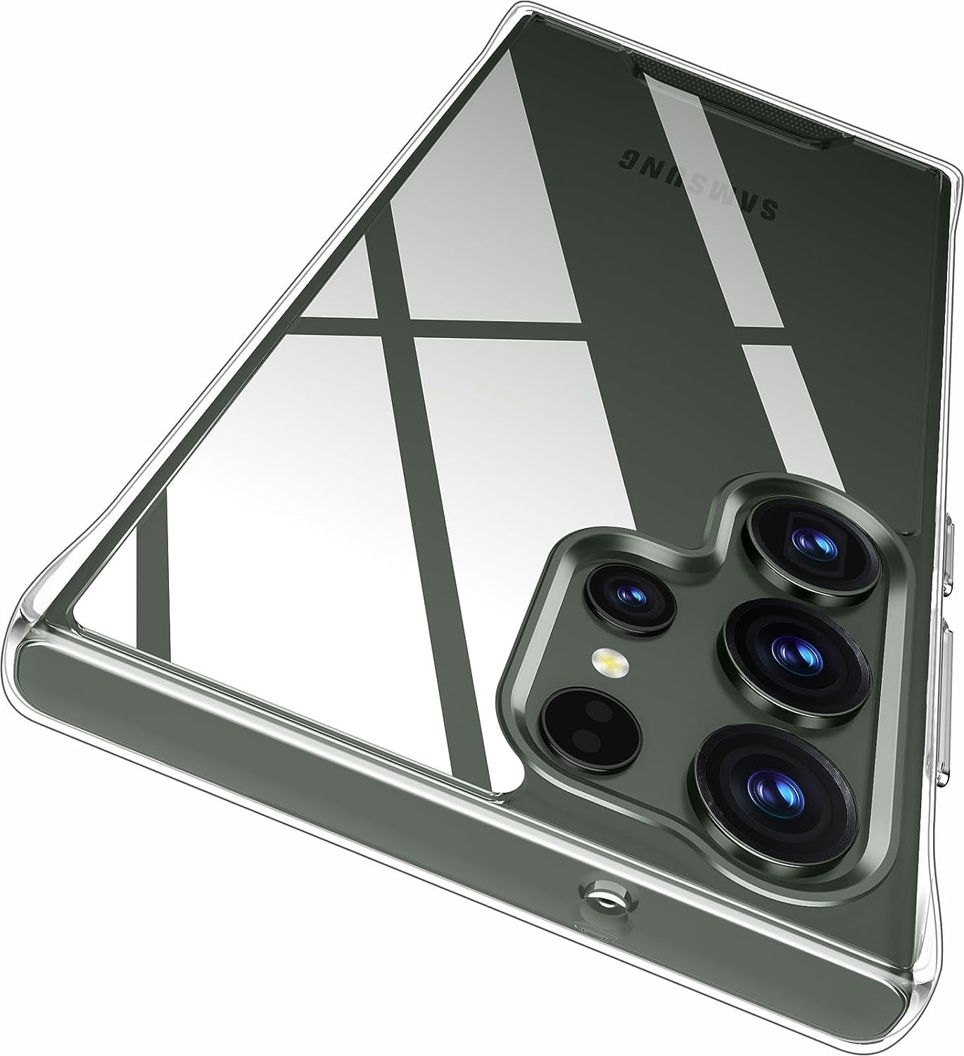 Case for Galaxy S23 Ultra Clear Non-Slip Shockproof Protective Silicone ...