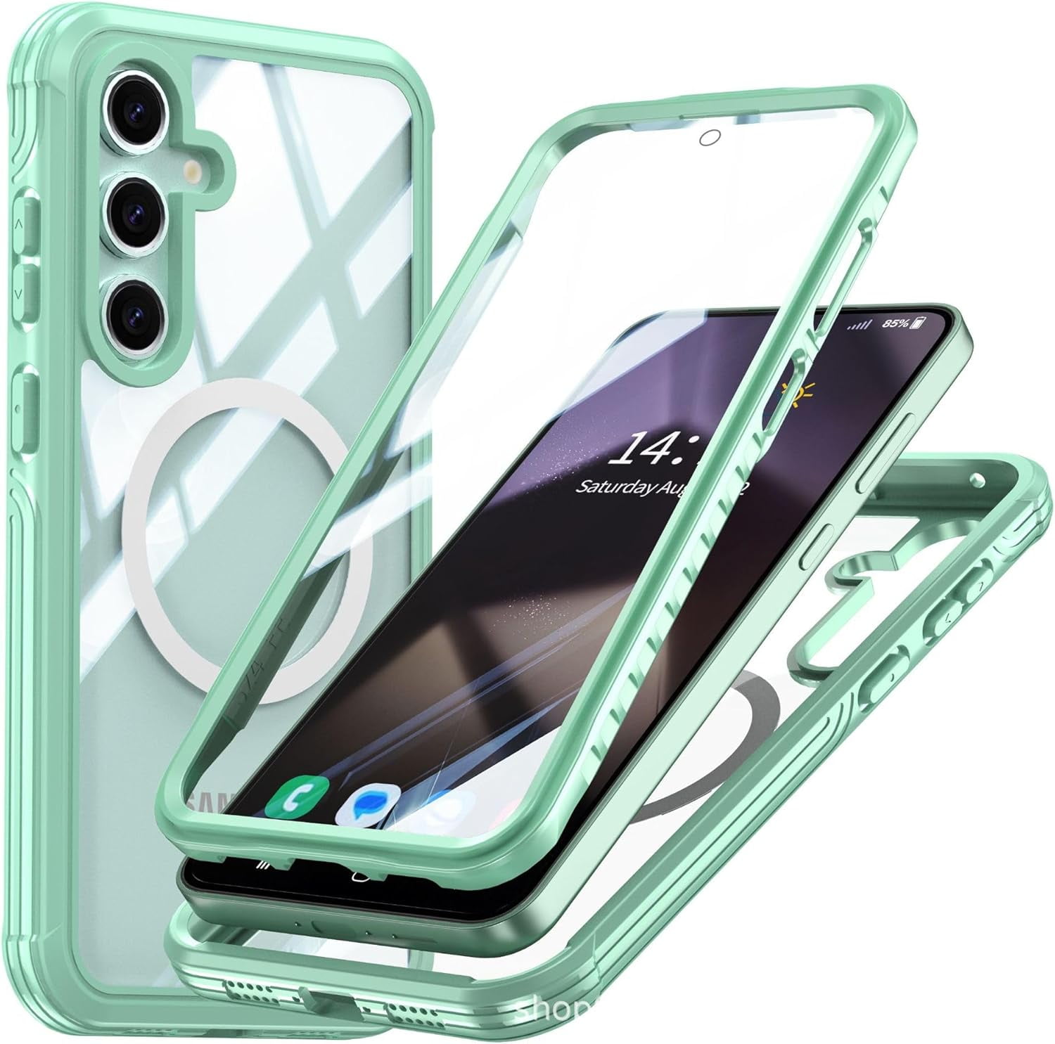 Case For Galaxy S24 FE,Full-Body Rugged Protective Clear Back Hybrid ...