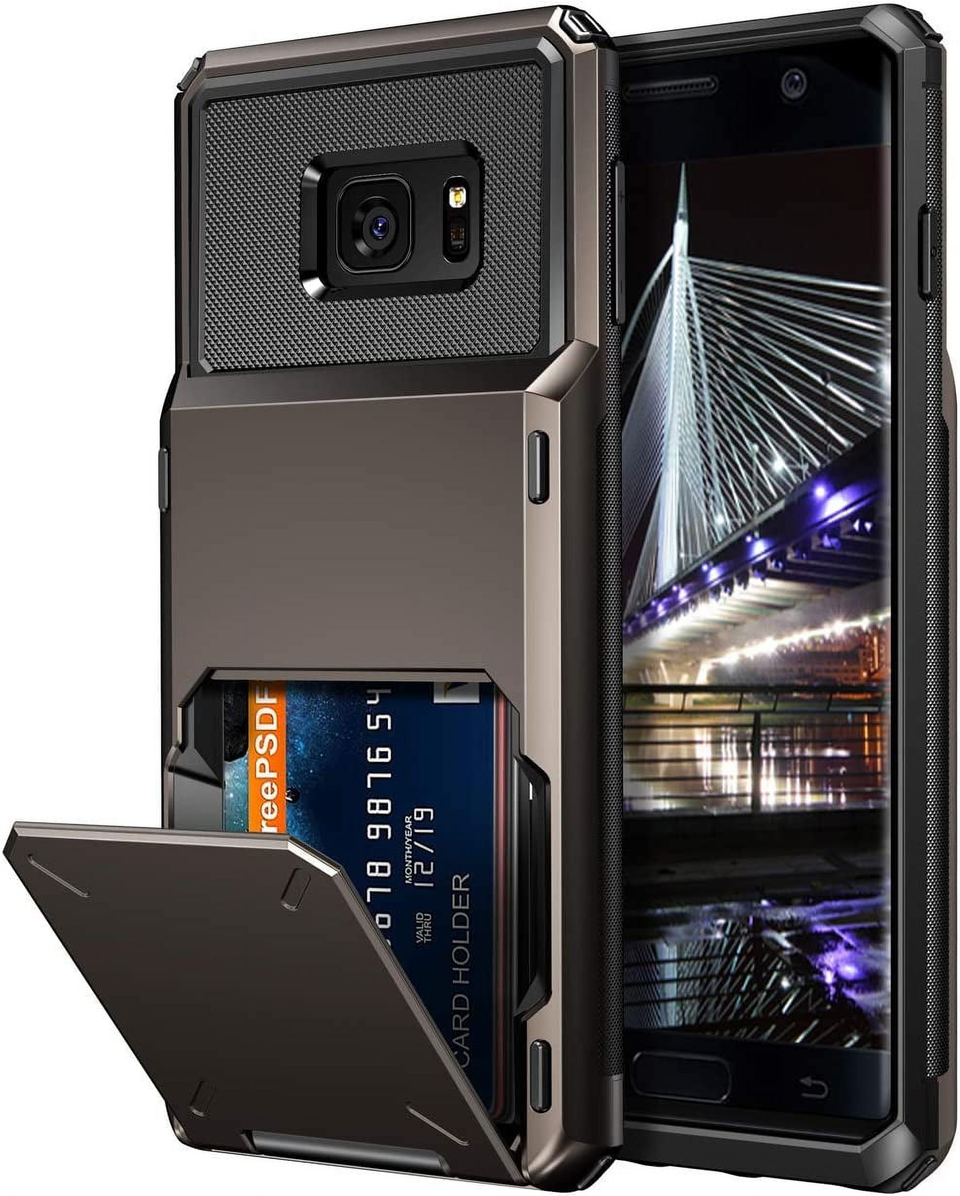 Case for Galaxy S7 Case Wallet 4-Slot Pocket Credit Card ID Holder Flip ...